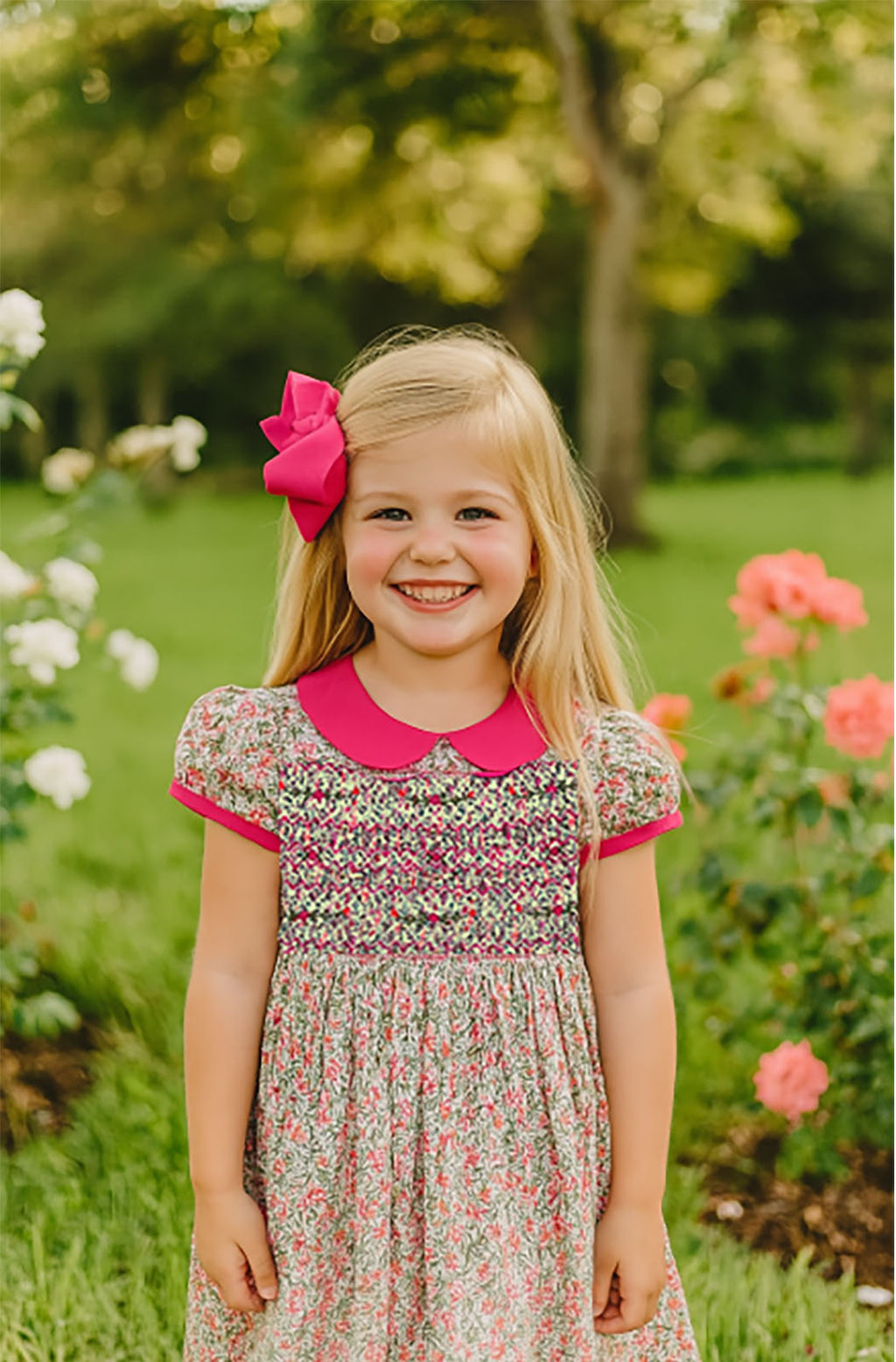 Girl's "Amy & Lucas" Hand Smocked Classic Dress